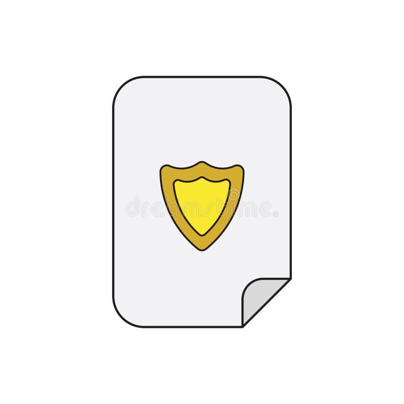 Vector Icon Concept of Shield Inside Paper Stock Vector - Illustration ...
