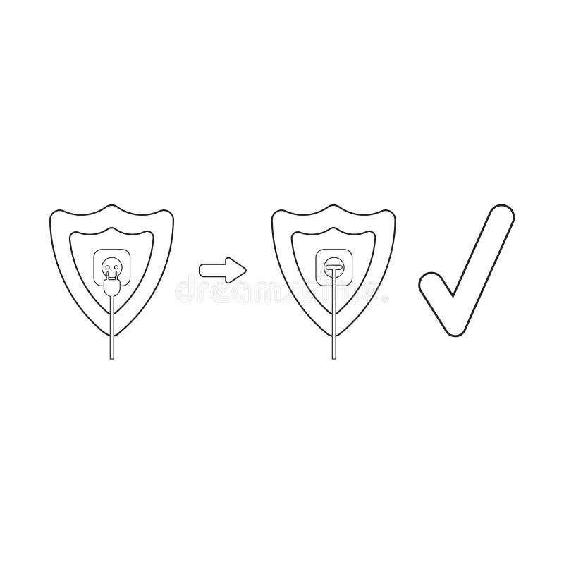Vector Icon Concept of Shield with Outlet and Plug Plugged into Outlet ...