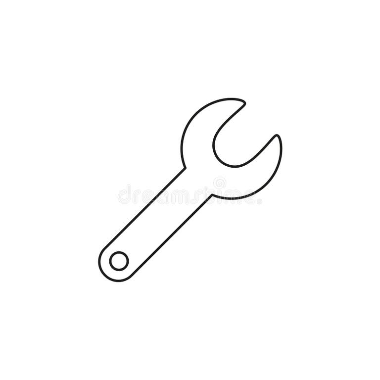 Vector Icon Concept of Spanner. Black Outlines Stock Vector ...