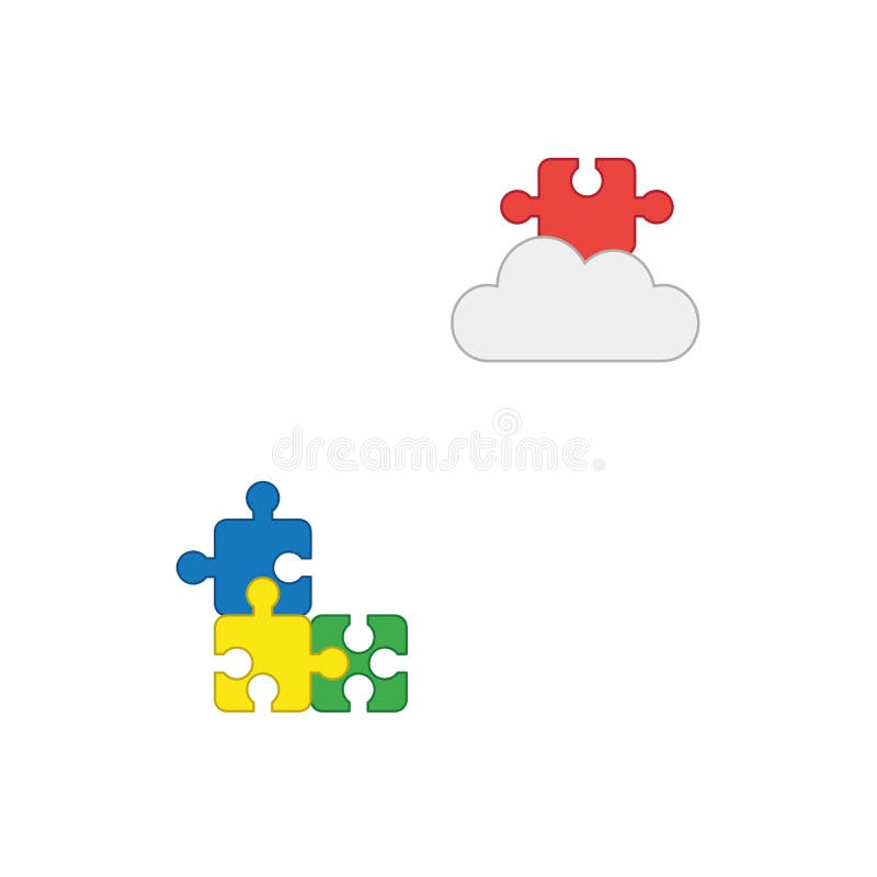 Vector Icon Concept of Three Puzzle Pieces Connected and Missing Puzzle ...