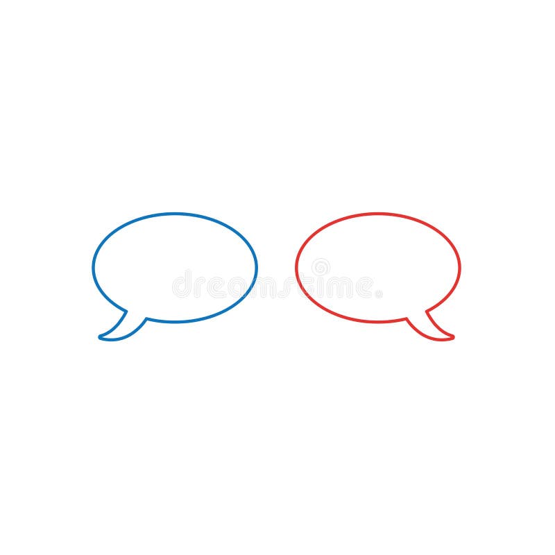 Vector Icon Concept of Two Speech Bubbles. Color Outlines Stock Vector ...
