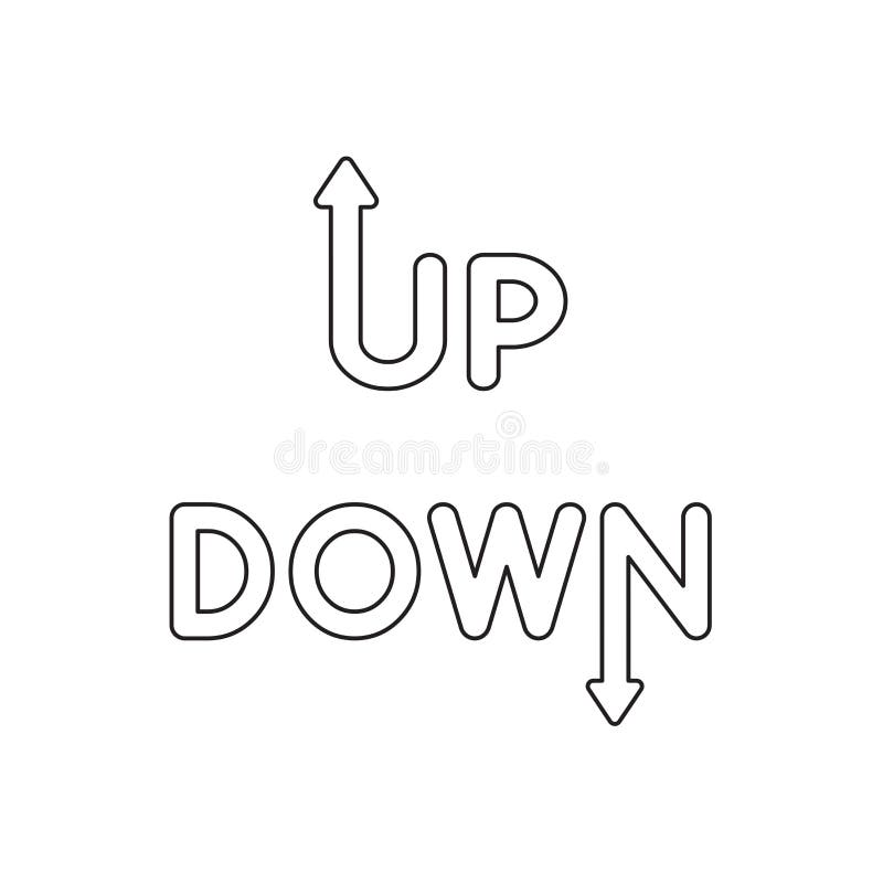 Vector Icon Concept of Up and Down Words with Arrow Up and Down Stock ...