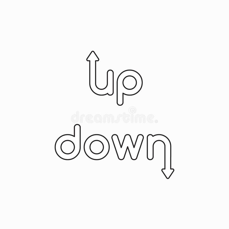Vector Icon Concept of Up, Down Words with Arrows, Moving Up and Down ...