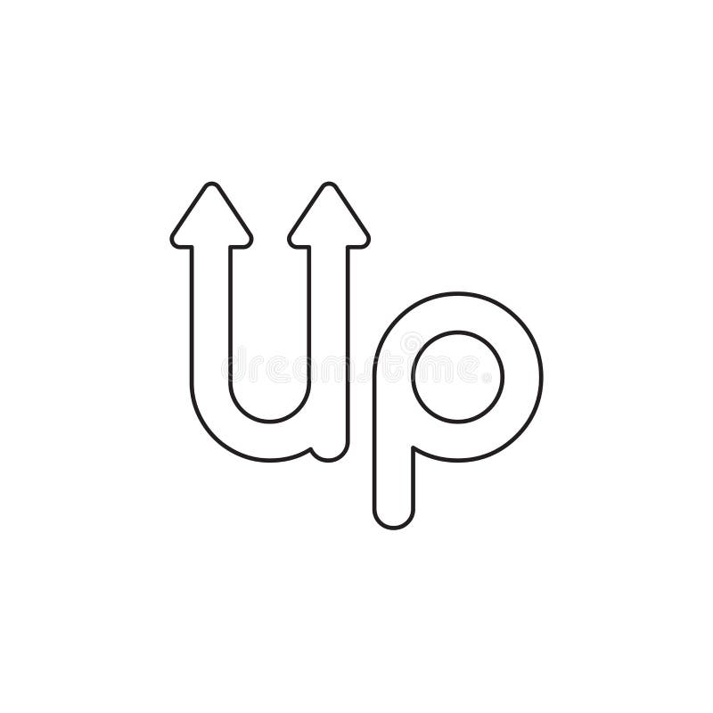 Vector Icon Concept of Up Word with Arrows Up Stock Vector ...