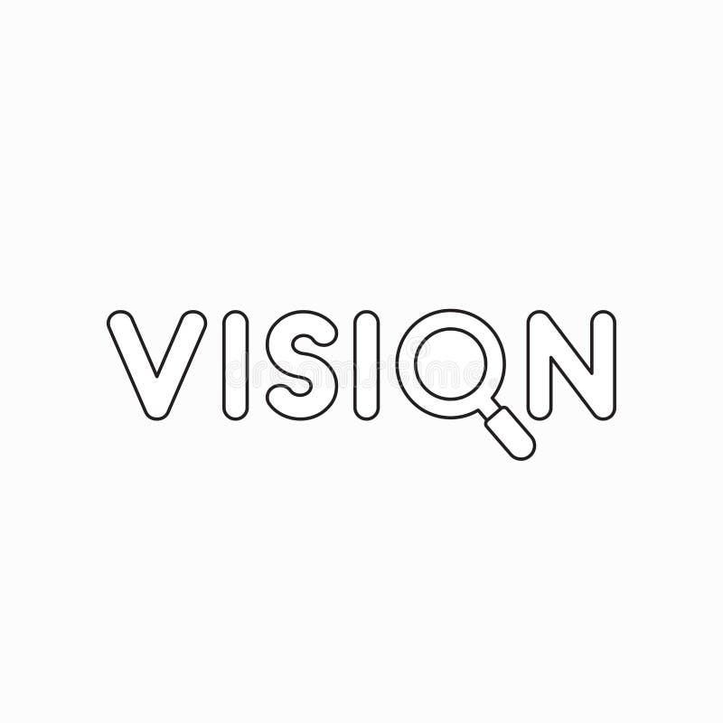 Vector Icon Concept of Vision Word with Magnifying Glass Stock Vector ... Vector Icon Concept of Vision Word with Magnifying Glass Stock Vector ...