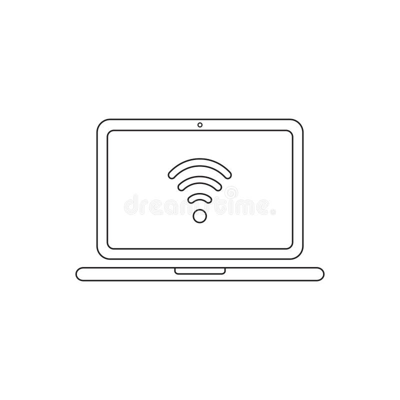 Vector Icon Concept of Wifi Symbol Inside Laptop Computer Stock Vector ...