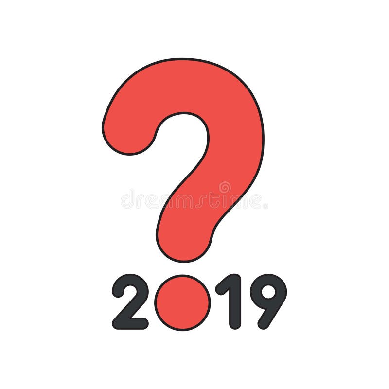 Vector Icon Concept of Year of 2019 with Question Mark Stock Vector ...