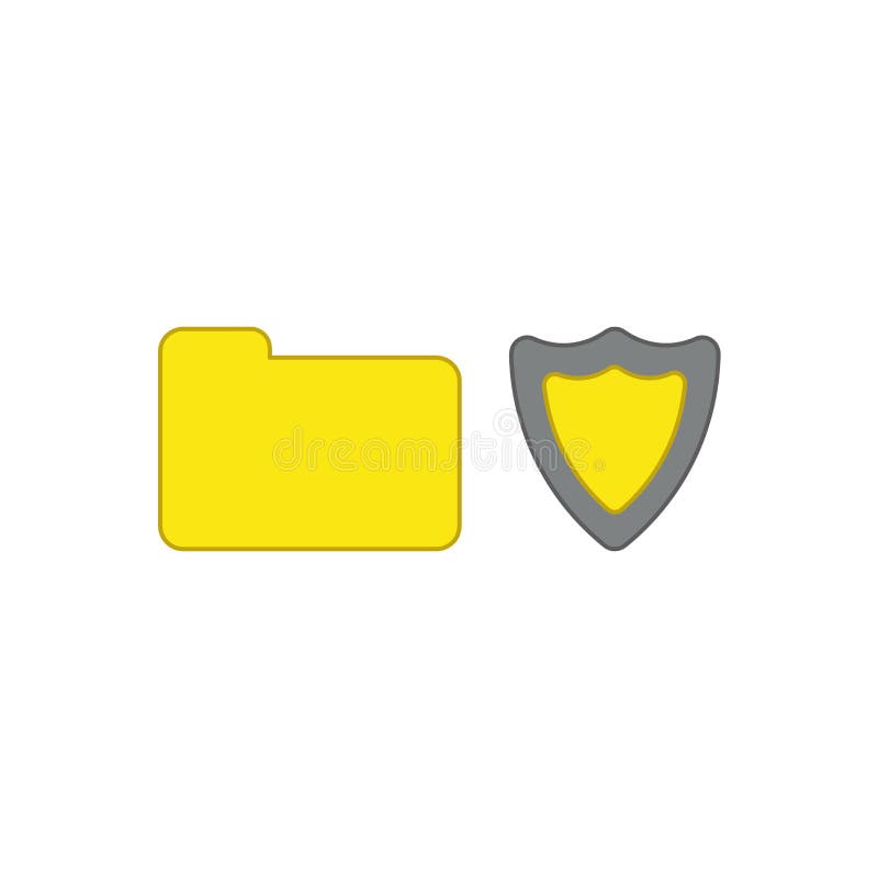 Vector Icon Concept of Closed Folder with Shield Guard Stock Vector ...