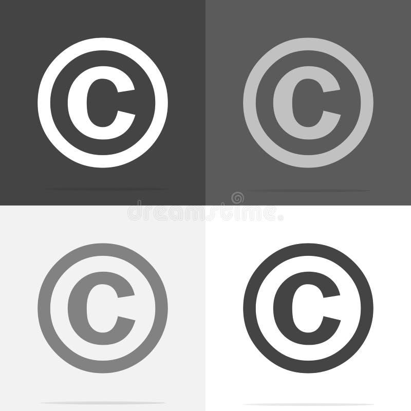 Vector Icon Copyright. Set of Copyright Icon on White-grey-bl Stock ...