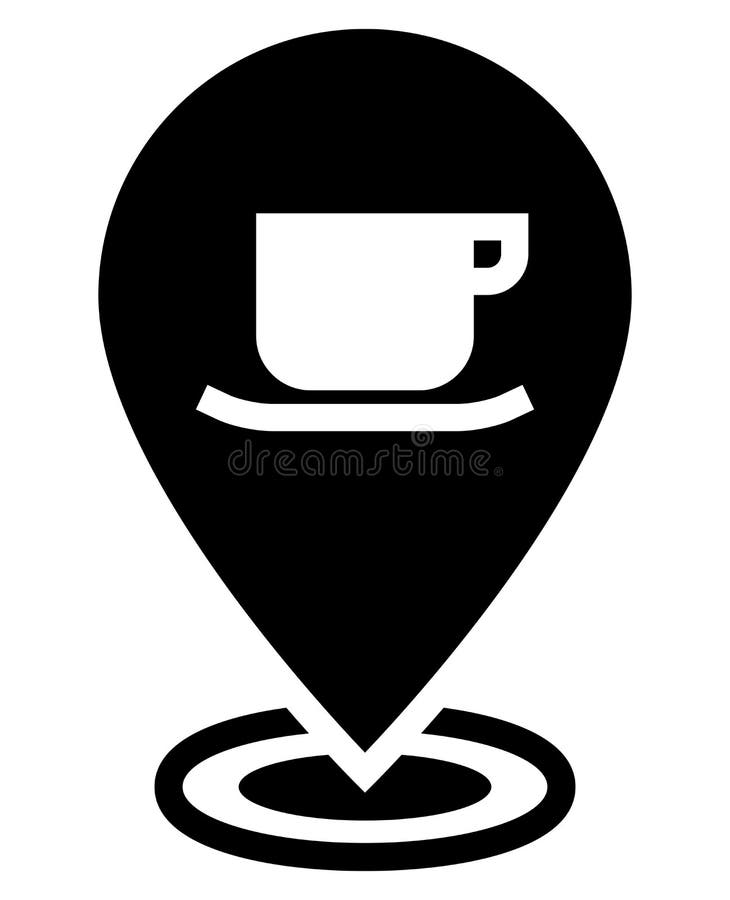 Cafe map pointer icon stock vector. Illustration of sign - 111471858