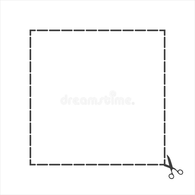 Vector Icon Cut Along the Contour. Icon Dotted Line and Scissors on ...