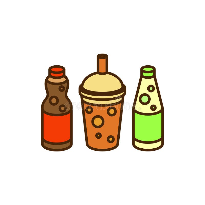 Vector Icon of Cute Doodle Soft Drink and Cola Stock Vector ...