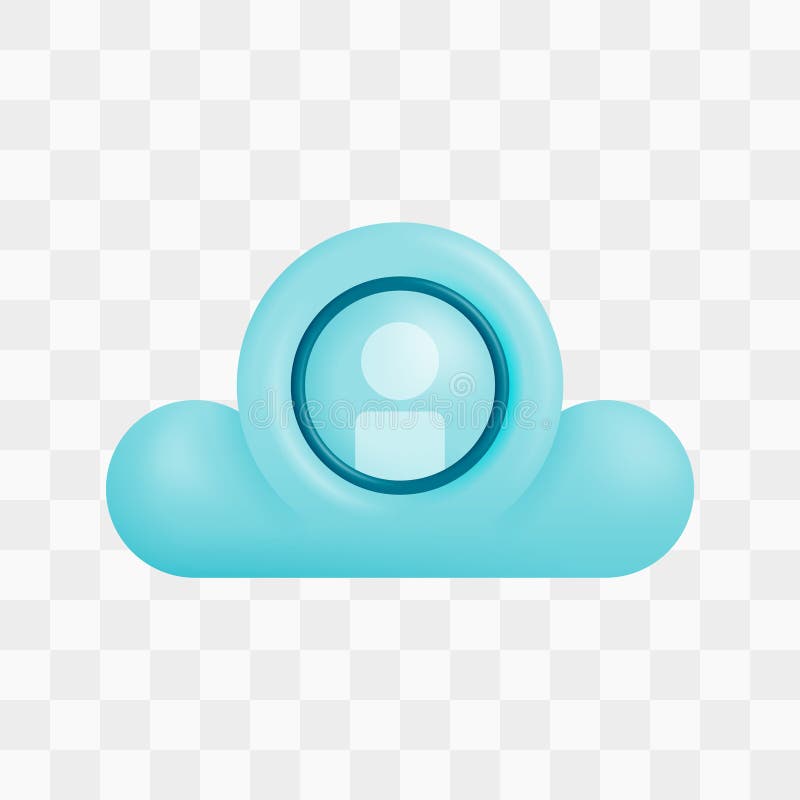Vector Icon with 3d Render Style of User Profile in the Cloud, a ... Vector Icon with 3d Render Style of User Profile in the Cloud, a ...