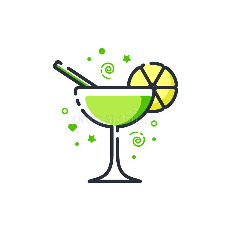 Vector Icon of Daiquiri Cocktail Stock Vector - Illustration of label ...