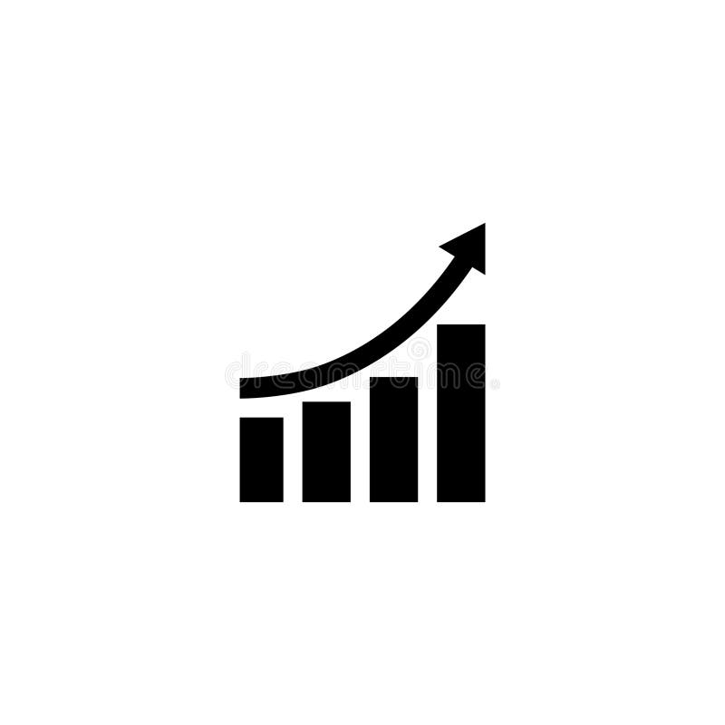 Vector Icon Depicting an Upward Bar Graph with Arrow, Symbolizing ...