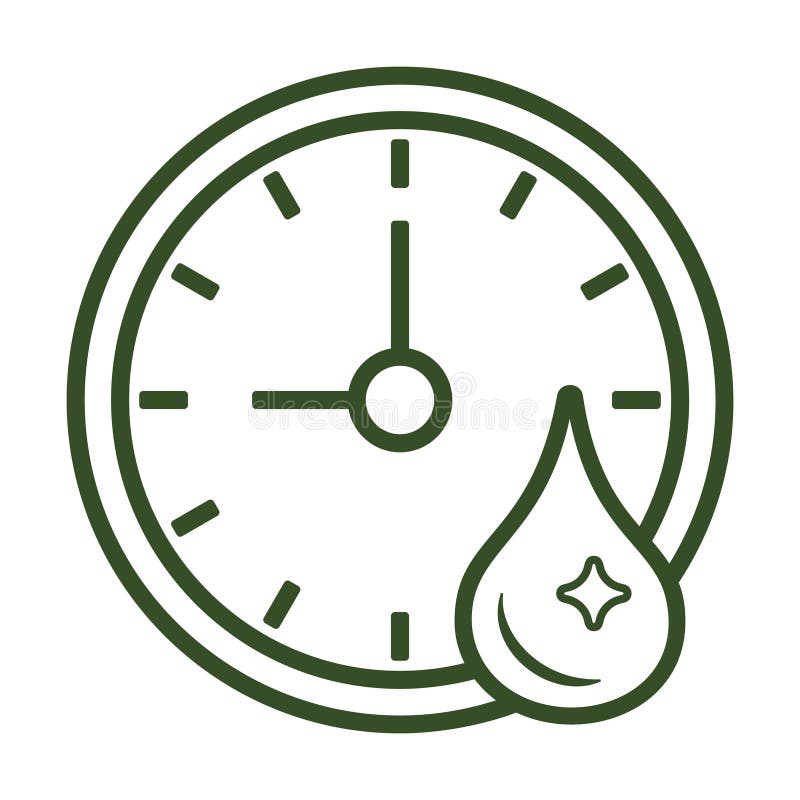 Vector Icon Depicting a Watch with a Drop Symbolizing Skin Moisturizing ...