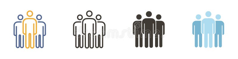 Vector Icon in 4 Different Styles. Group of People Representing ...