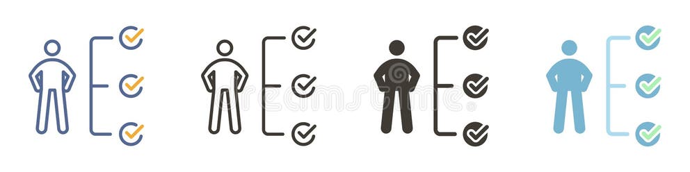 Vector Icon in 4 Different Styles. Person with a Checkbox List ...