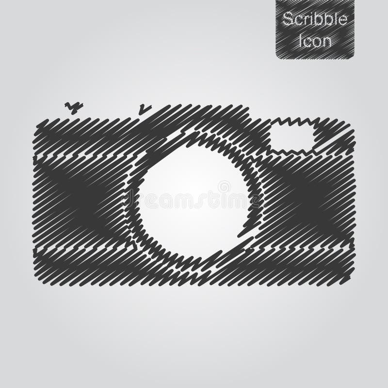 Vector Icon of Digital Camera in Scribble Style Stock Vector ...