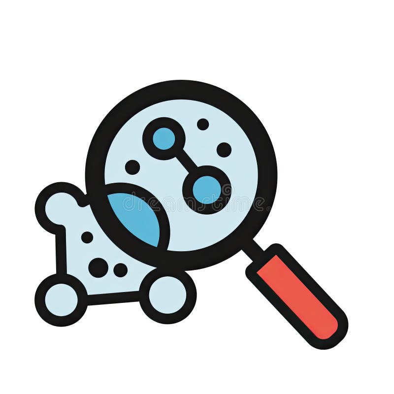 Cellular Analysis Magnifier Icon: Advanced Biomedical Science and ...