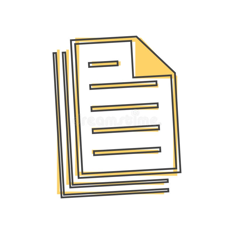 Vector Icon of the Document. Illustration of a Business Document ...