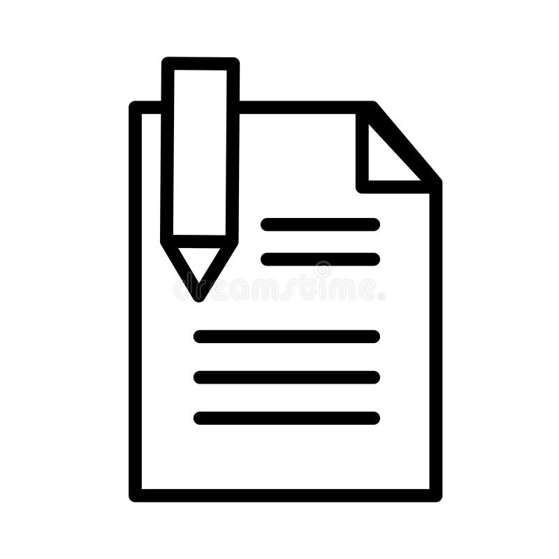 Vector Icon Document Symbol and File Paper with Pen. Business Office ...
