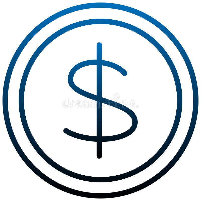 Vector Icon of a Dollar Sign Inside a Circle Stock Illustration ...