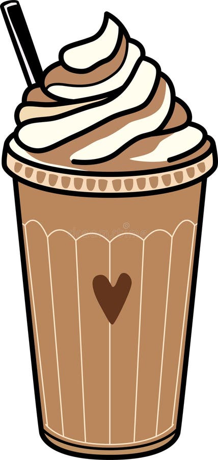 Vector Icon Drawing of a Frappe Coffee Stock Vector - Illustration of ...