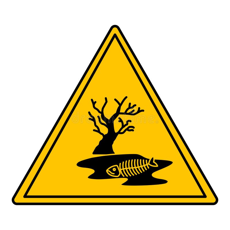Yellow Sign Dangerous for Environment. Stock Vector - Illustration of ...