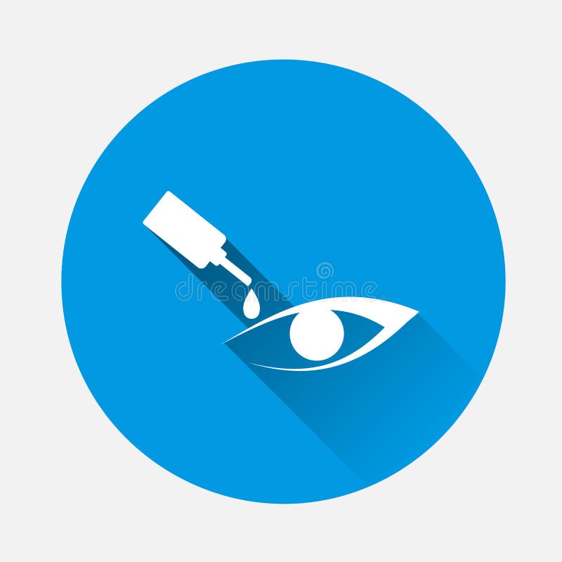 Vector Icon Drops for Eyes and Eyes on Blue Background. Flat Im Stock ...