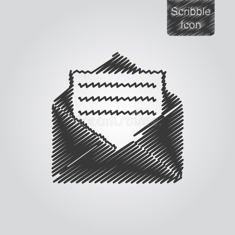 Vector Icon of Email Concept in Scribble Style Stock Vector ...
