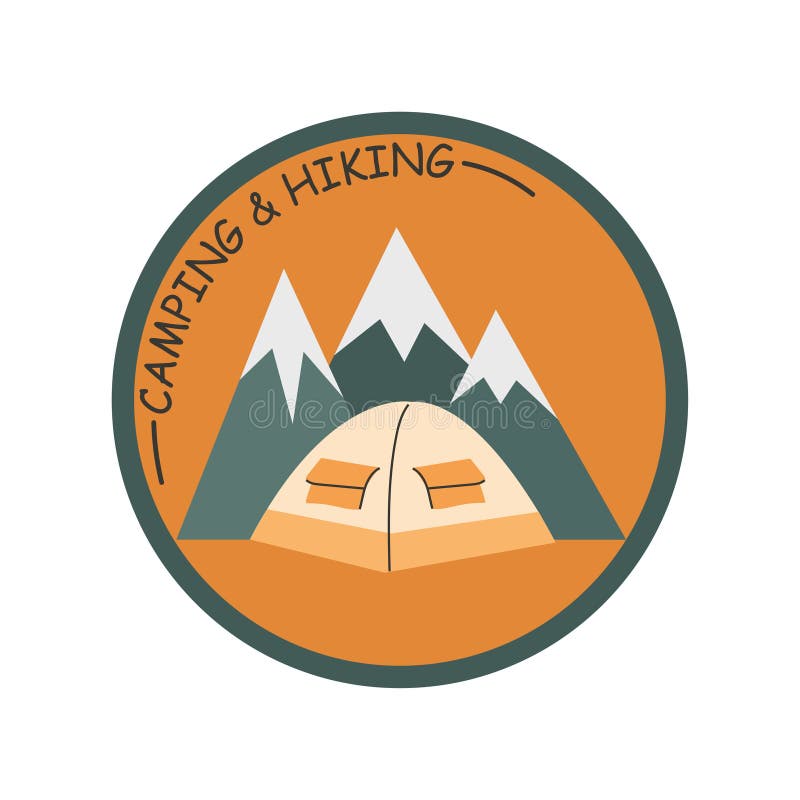 Vector Icon, Emblem, Patch for Summer Camp with Tent and Mountains ...
