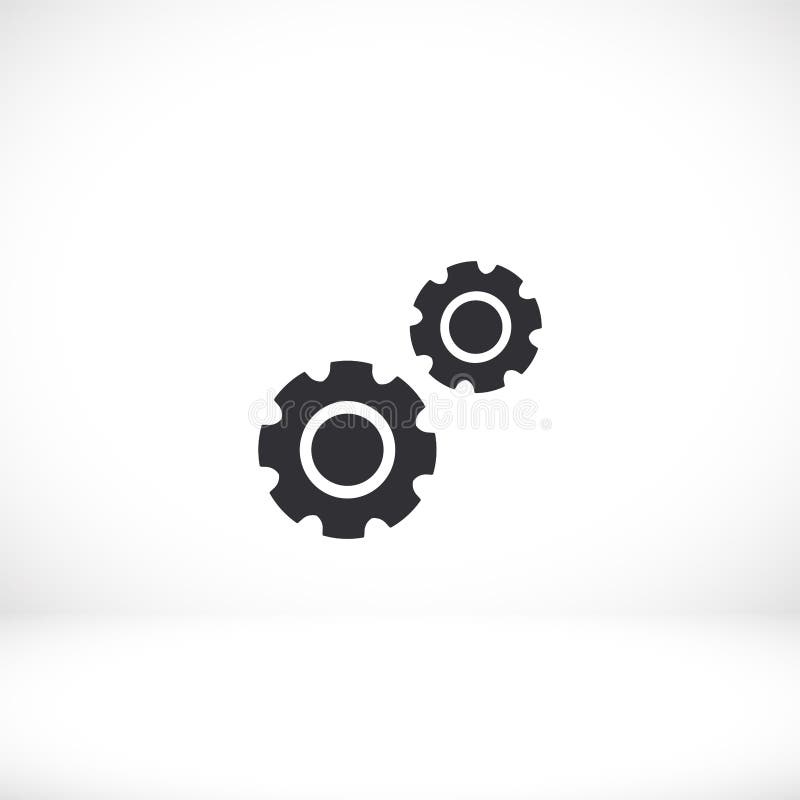 Gear Icon. Two Gears. Vector Graphics Display Work Style. Dual Gear ...