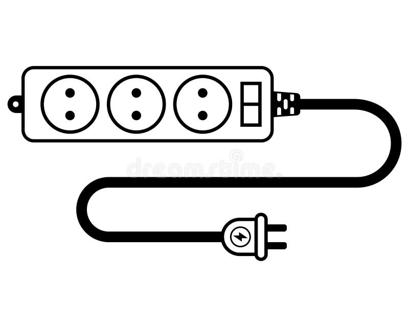 Vector Icon of an Extension Cord for Supplying Electricity through a ...