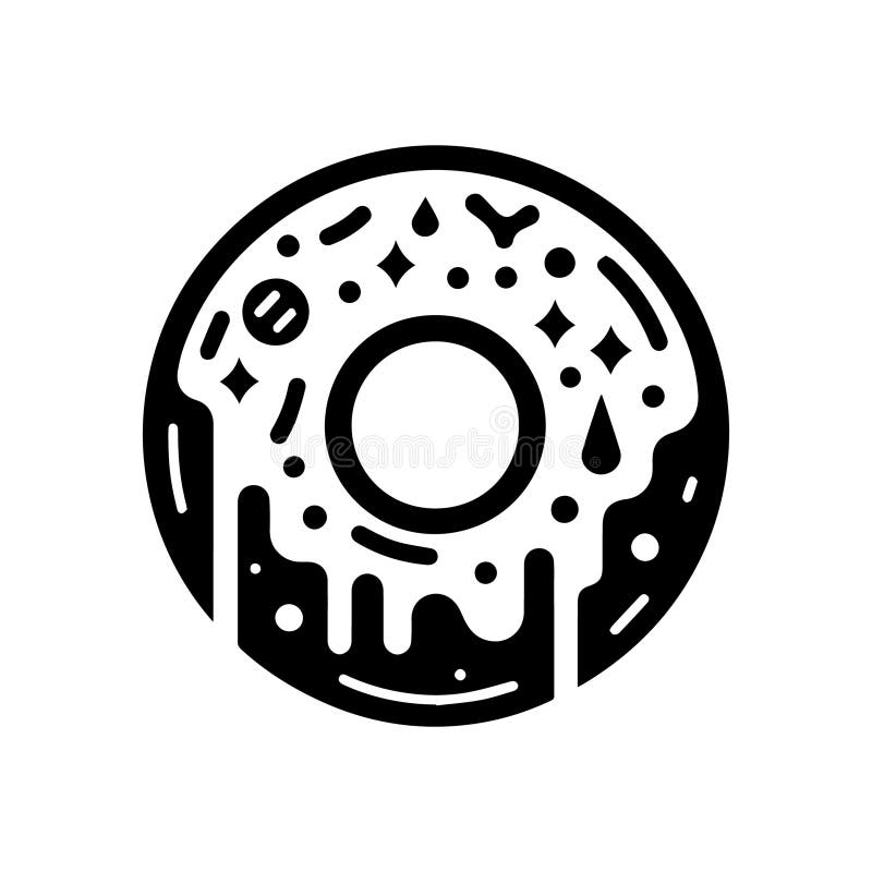 Dripping Glaze Donut Vector Icon: Food Illustration for Bakery and ...