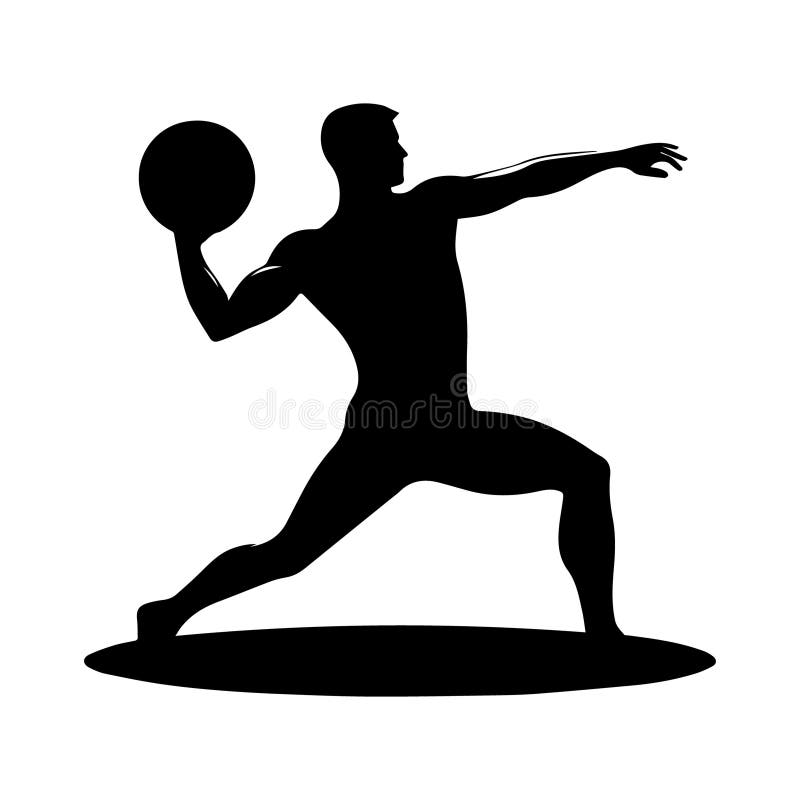 Shot Putter Vector Icon: Athlete Silhouette for Sports and Design Stock ...
