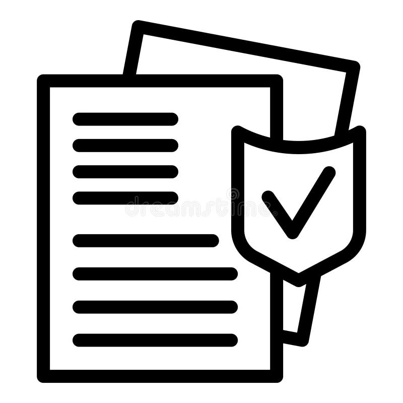 Vector Icon Featuring Documents with a Shield, Representing Legal ...