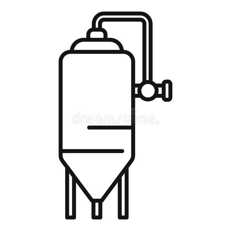 Line Art Illustration of Industrial Fermenter Tank Stock Vector ...