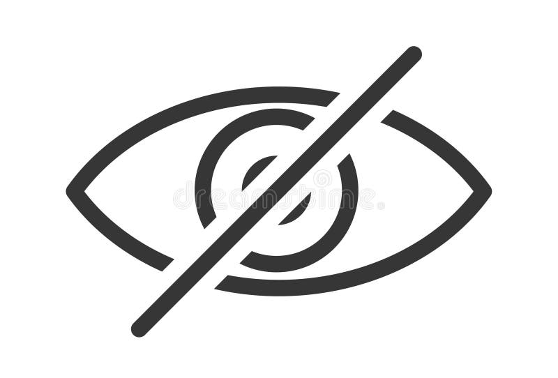 Vector Icon Featuring Stylized Eye with Slash Mark through Them ...