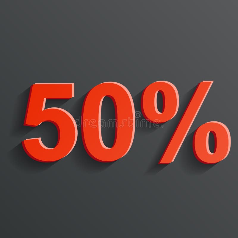 Vector icon of the 50 stock vector. Illustration of percentages - 33671385