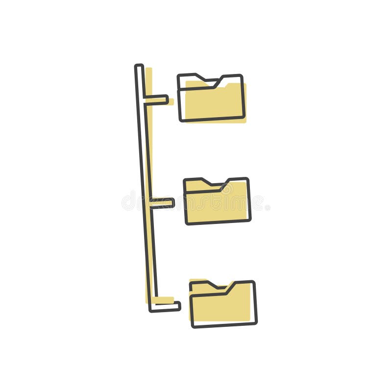 Vector Icon File System Organization on a Computer. Folder Tree on ...