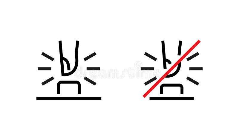 Vector Icon. the Finger Push, Presses the Button. Side View. Editable ...