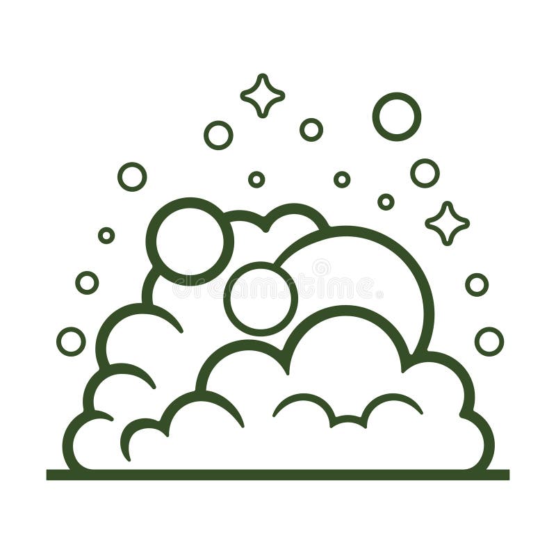 Vector Icon of Fluffy Foam Bubbles Representing Lathering for Skincare ...