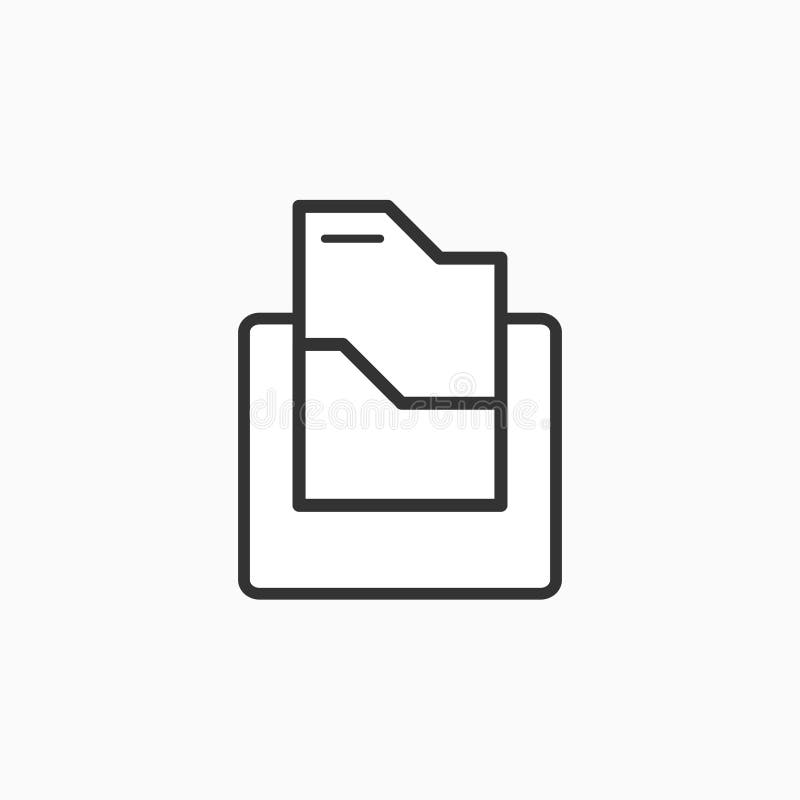 Vector Icon Archive Data Folder in a Thin Line. Sign Icon File ...