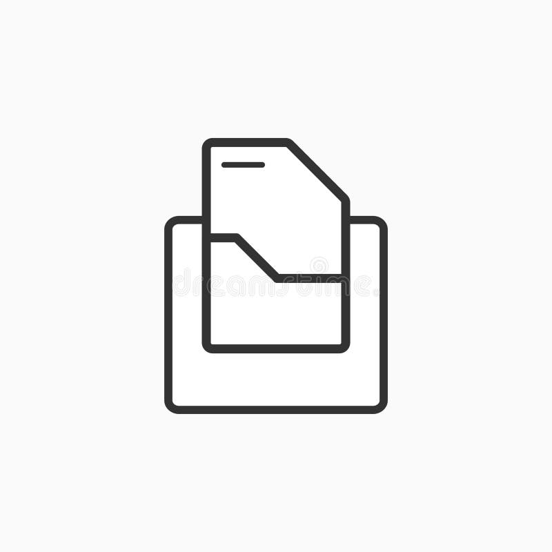 Vector Icon Folder in Map a Thin Line. Sign Icon File Illustration for ...