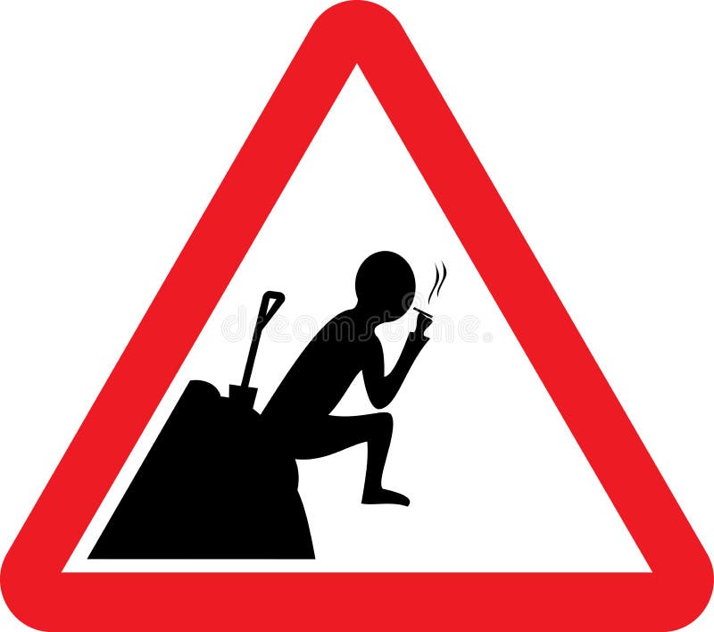 Vector Icon Funny Road Sign Warning of Repair Work Stock Vector ...