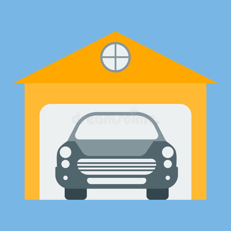Vector Icon of Garage, Parking. Stock Illustration - Illustration of ...