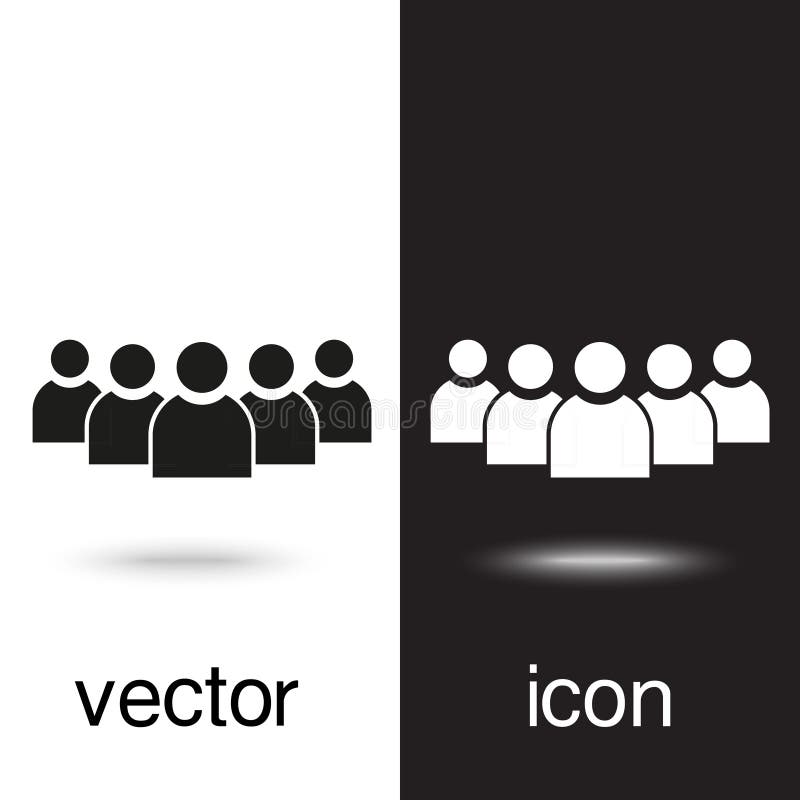 Vector Icon Group of People on Black and White Background Stock Vector ...