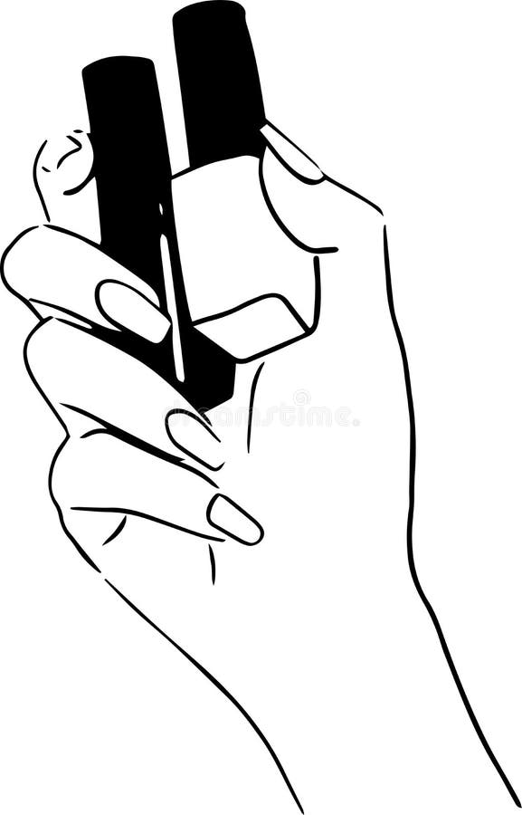 Vector Icon Hand with Manicure Nail Design Stock Illustration ...