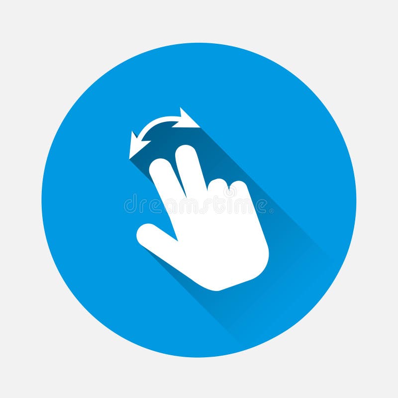 Vector Icon Hand Presses Clicks on the Button Icon on Blue Background ...